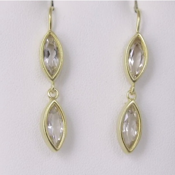 Jewelry | Slane And Slane 18k Gold And Quartz Drop Earrings | Poshmark